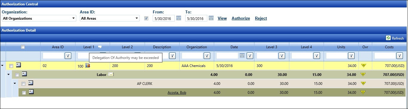 Configure Delegation of Authority